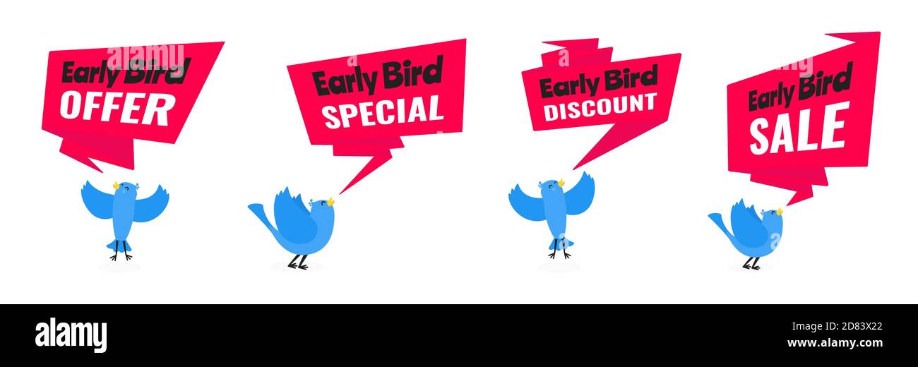 Early bird special offer discount sale event banner flat style design ...