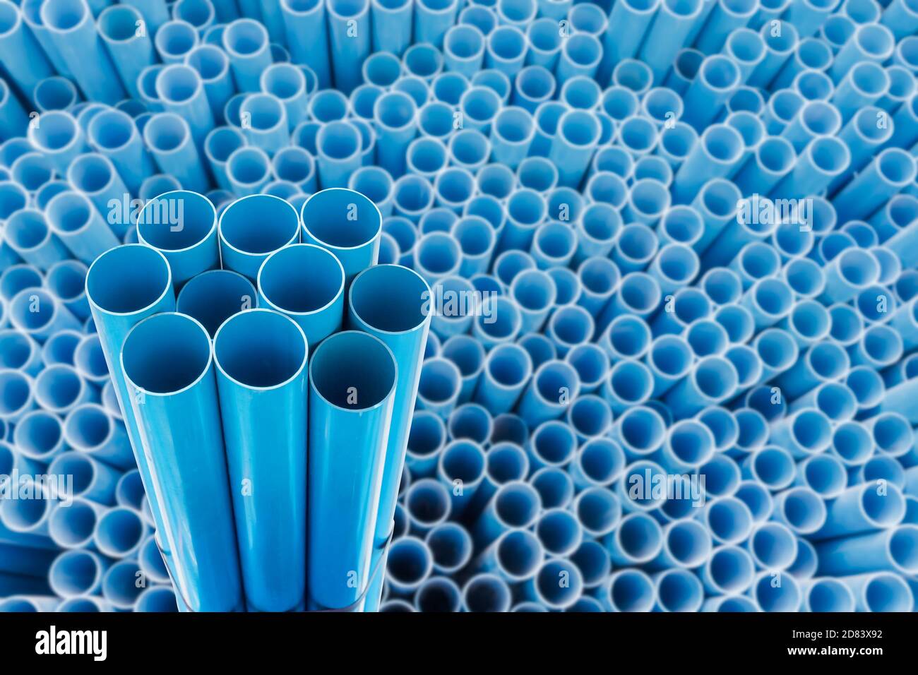 PVC pipes stacking on shelf in warehouse Stock Photo - Alamy