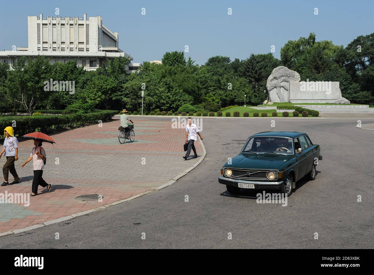 08.08.2012, Pyongyang, North Korea, Asia - An everyday street scene ...
