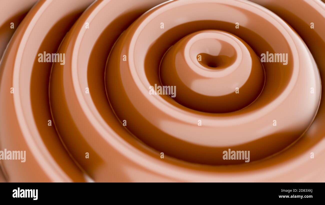 Circular waves of hot chocolate. 3d illustration Stock Photo - Alamy