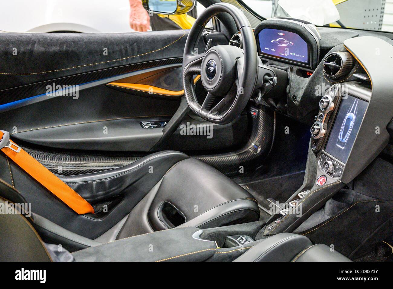 06.09.2018 interior of McLaren 720S spider hypercar super sportscar ...