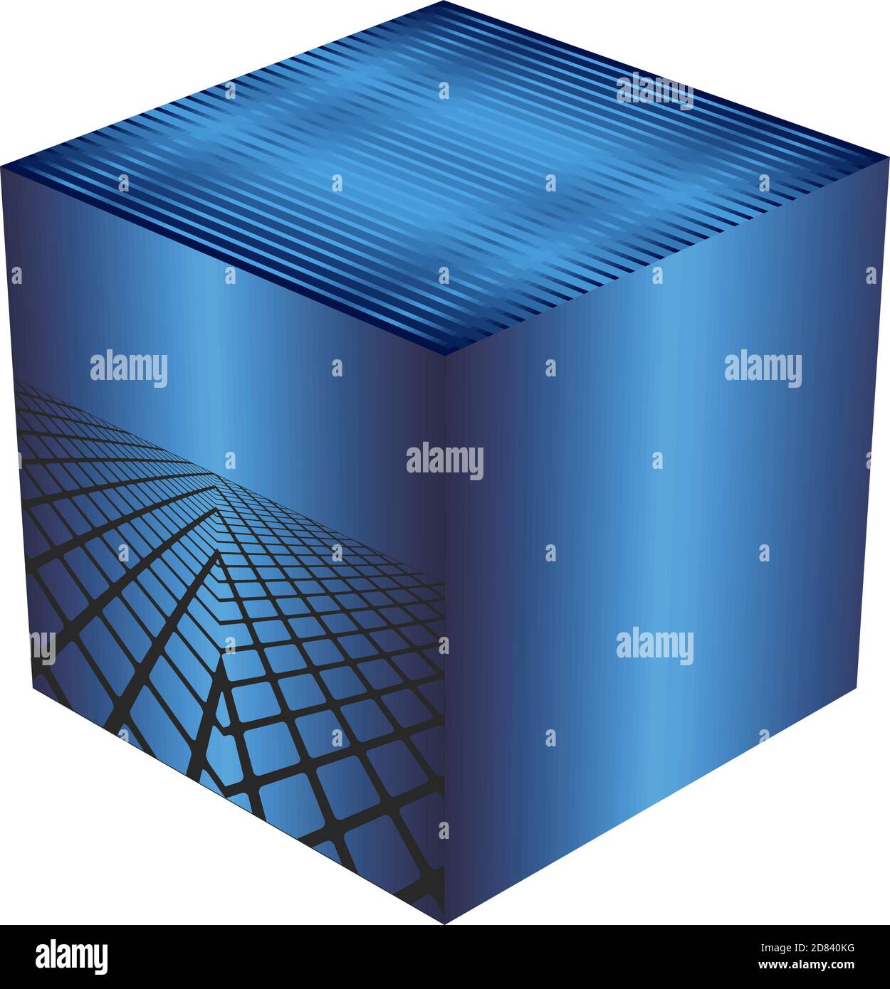 Blue cube - Illustration, Azure abstract vector illustration Stock ...