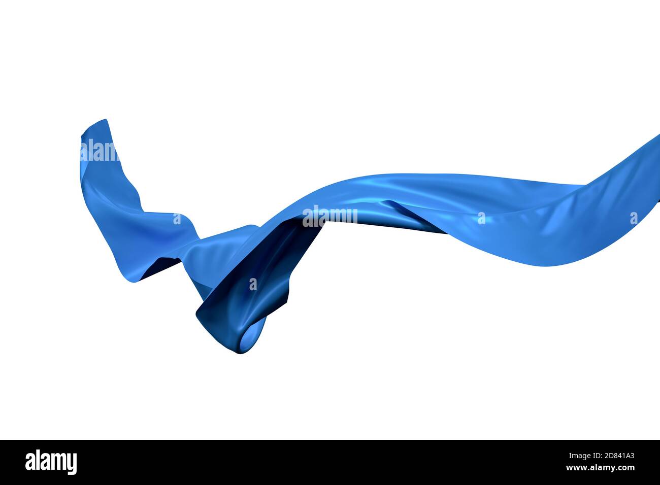 Flowing cloth with white background, 3d rendering. Computer digital ...