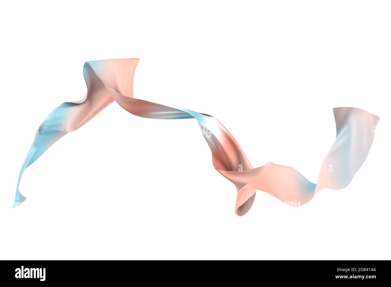 Flowing cloth with white background, 3d rendering. Computer digital ...