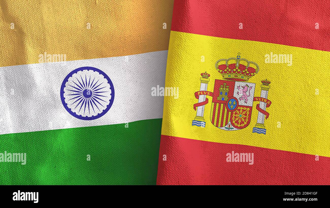 India spain flag hi-res stock photography and images - Alamy
