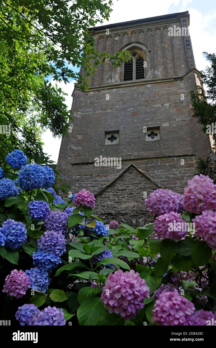 The exterior of Little Malvern Priory, the remais of a Benedictine ...