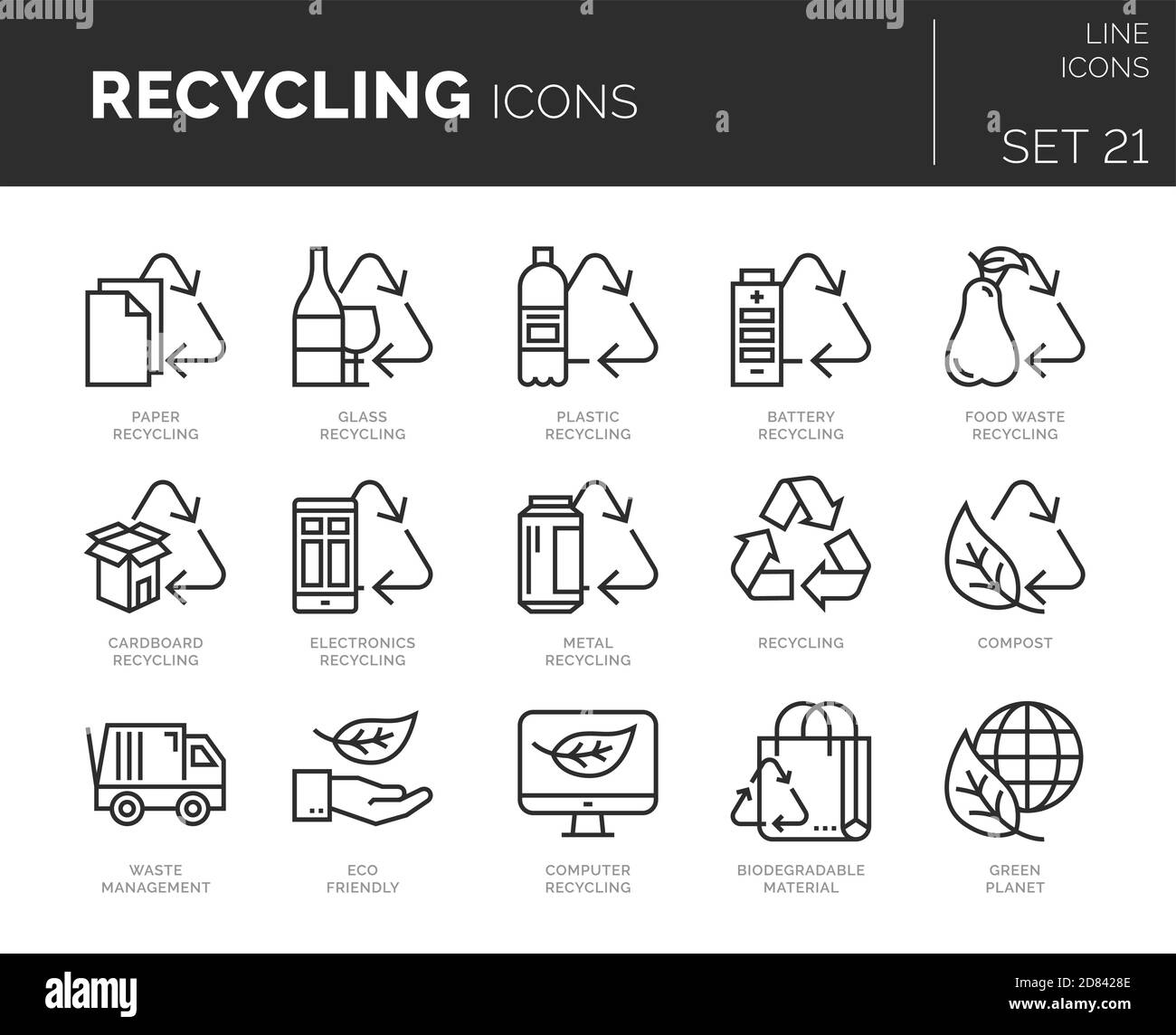 Food recycling icon line Stock Vector Images - Alamy
