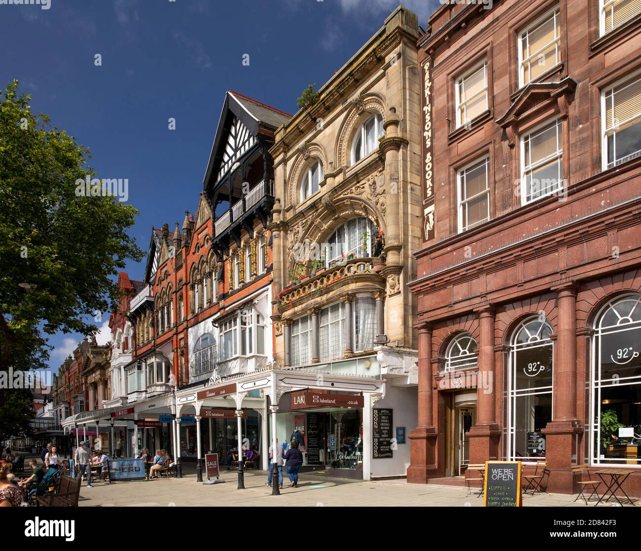 UK, England, Merseyside, Southport, Lord Street, attractive shops and ...