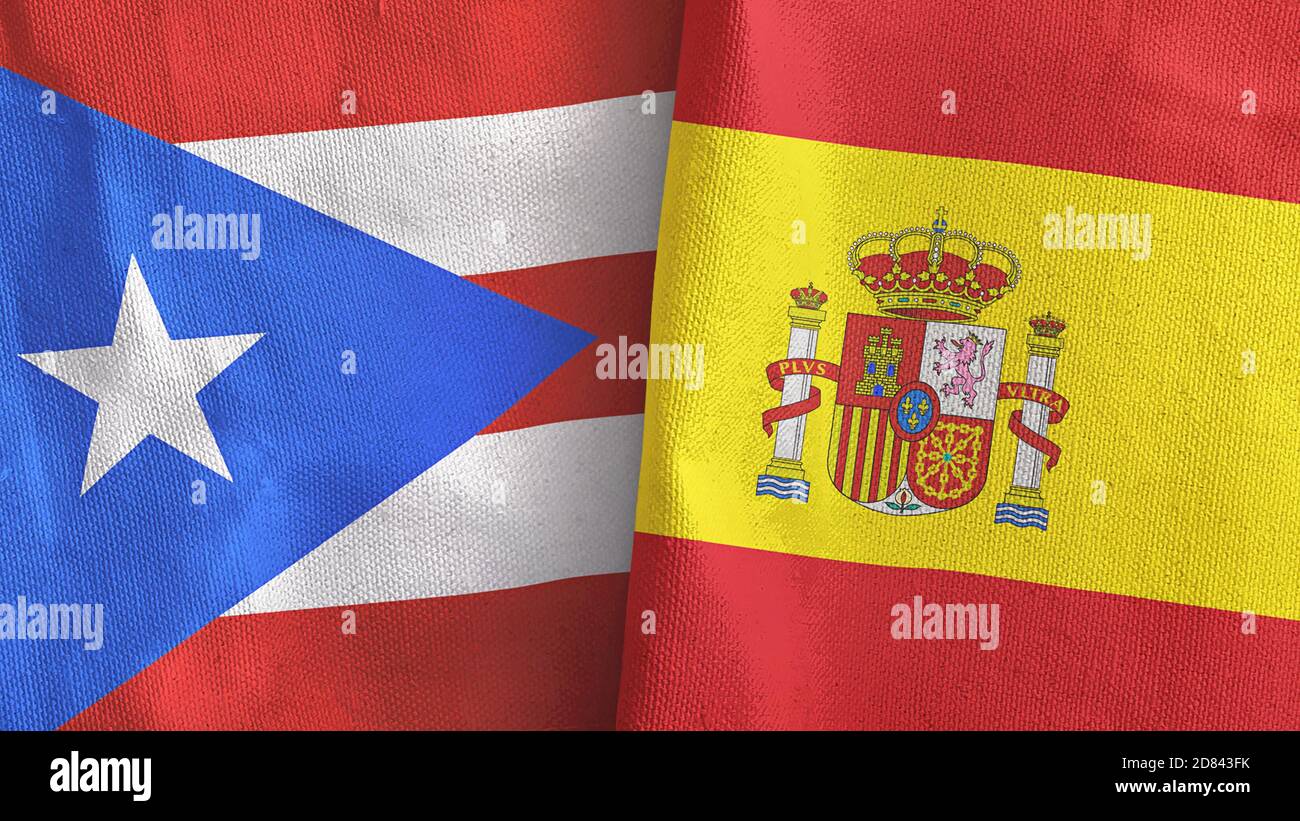 Spain puerto rico flag hi-res stock photography and images - Alamy
