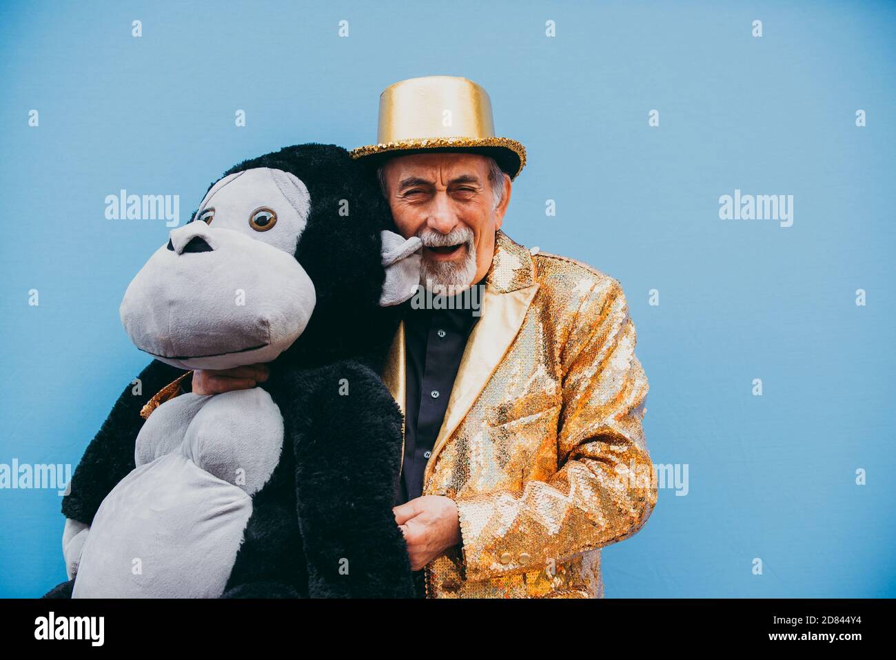Grandfather portraits on colored backgrounds Stock Photo - Alamy
