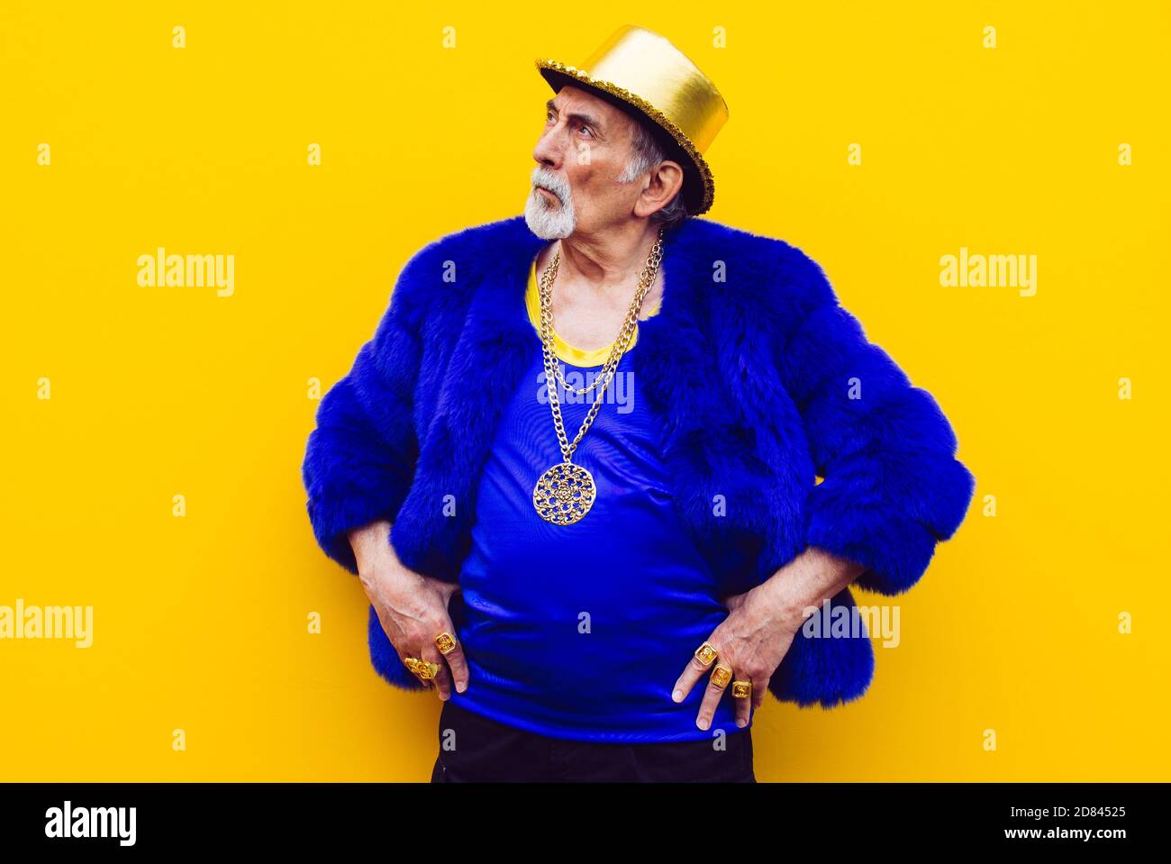 Grandfather portraits on colored backgrounds Stock Photo - Alamy