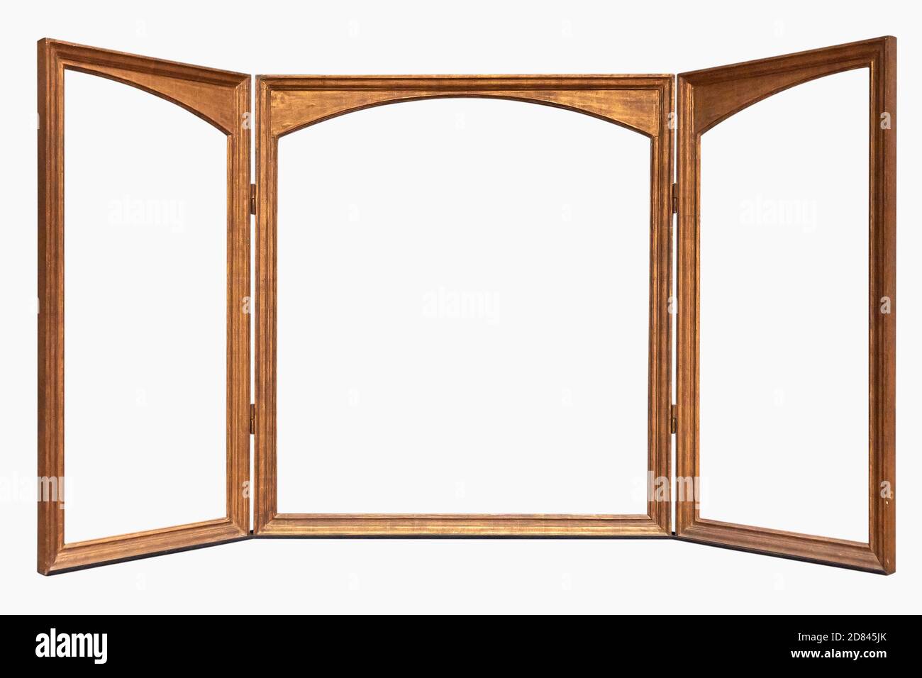 Classical golden Triptych isolated on white with clipping path Stock Photo - Alamy