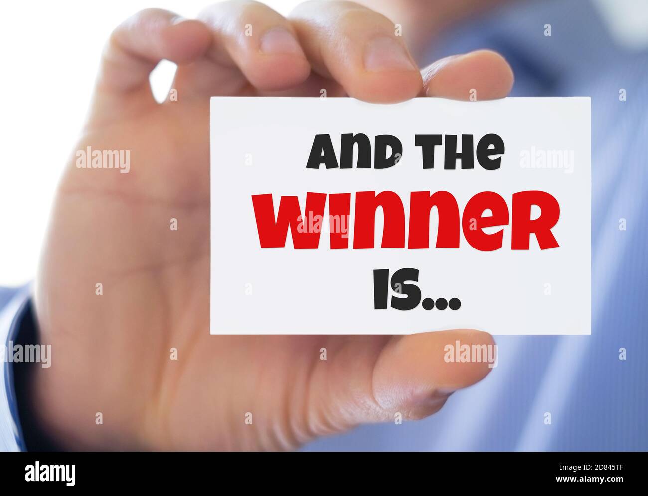 and the Winner is - business card Stock Photo - Alamy