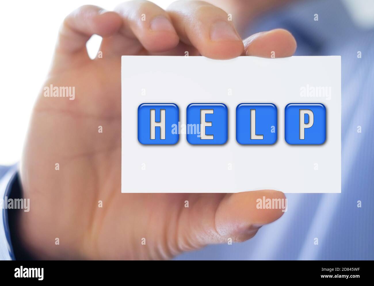 Helping hand - business card concept Stock Photo - Alamy