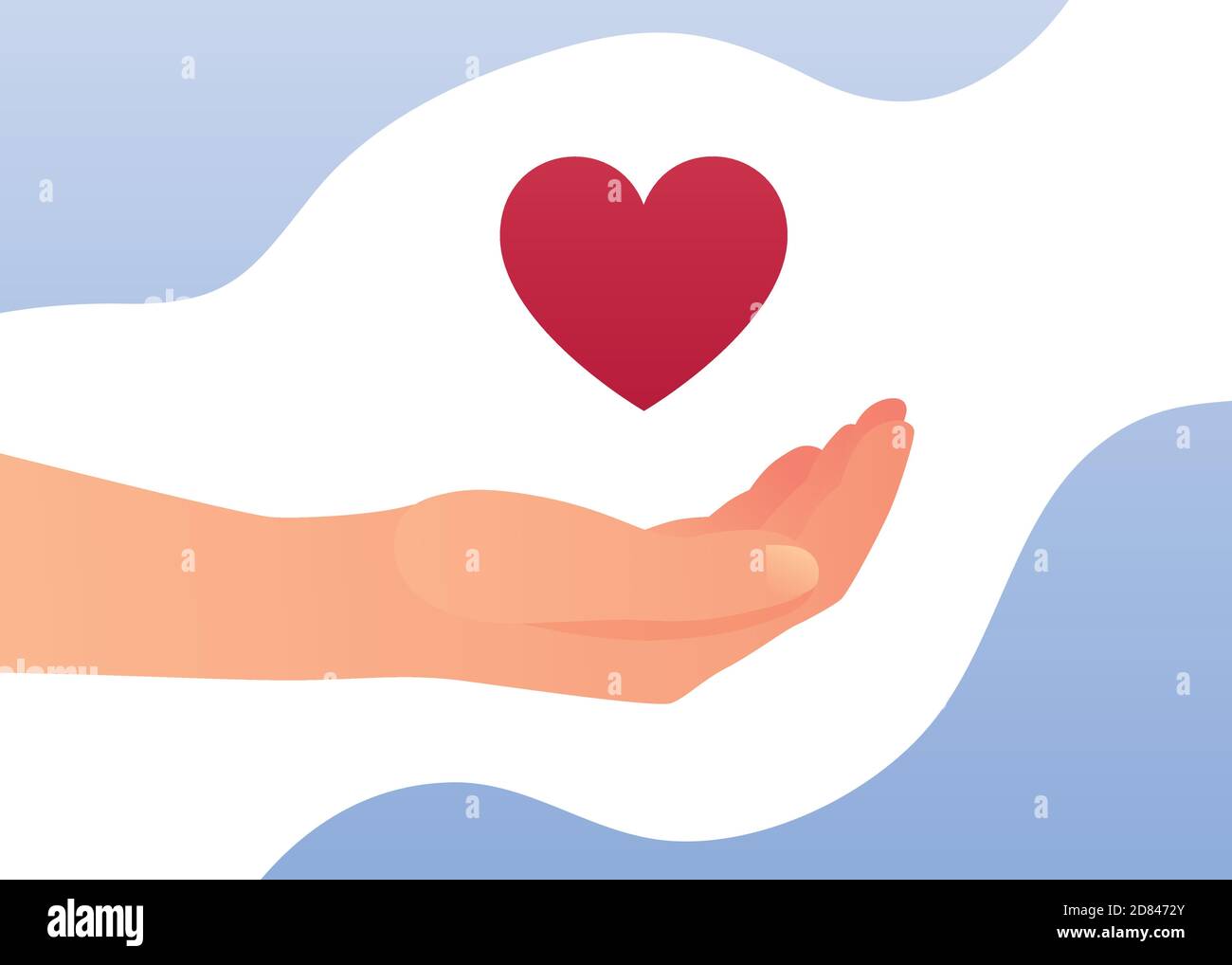 Hand holding heart. Charity share. Donate, giving money, helping ...