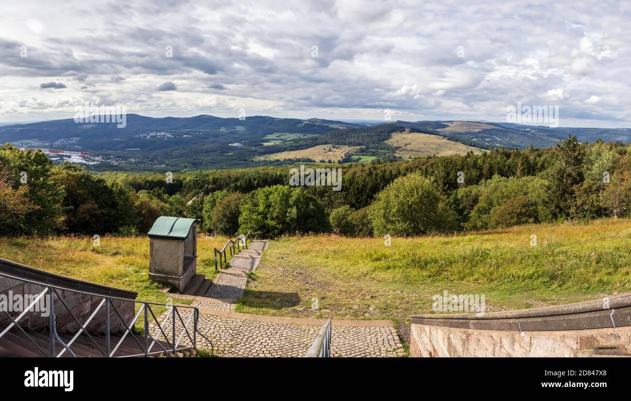 Landscape views of mountains from the top of the hill at Kreuzberg ...