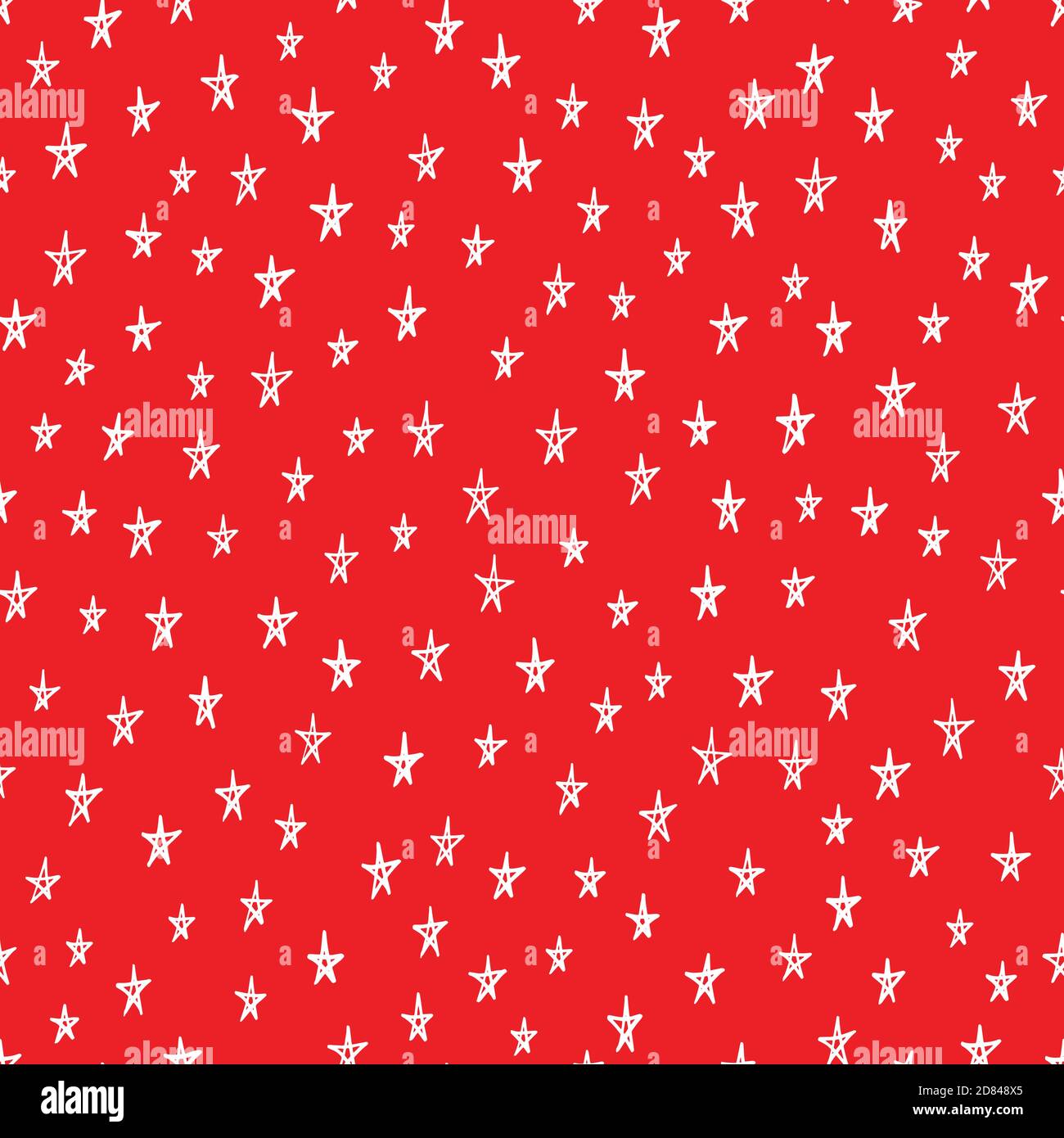 Doodle stars seamless pattern. Hand drawn Christmas theme stars ...