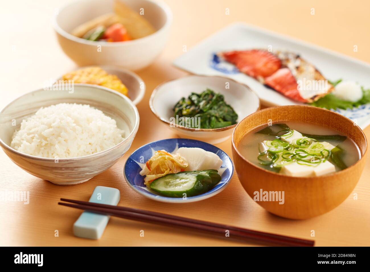 Japanese style breakfast Stock Photo - Alamy