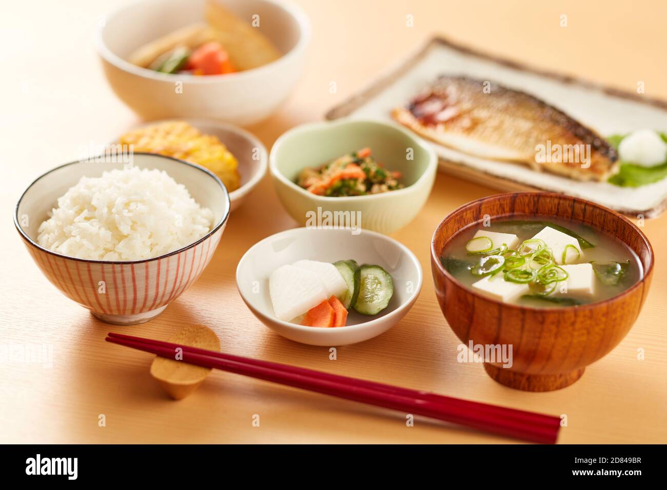 Japanese style breakfast Stock Photo - Alamy