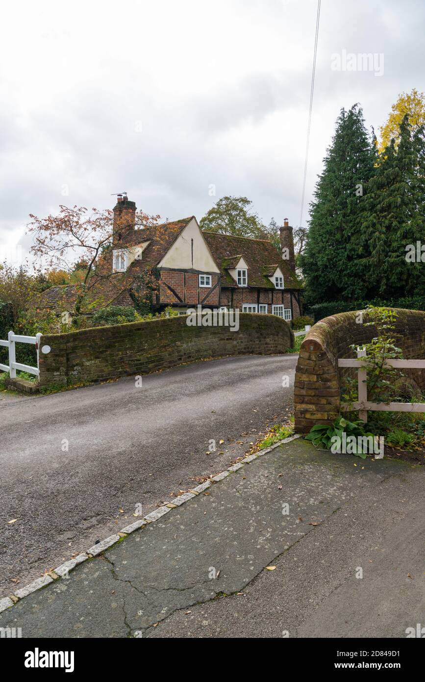 The road bridge over the River Misbourne in Denham Village ...
