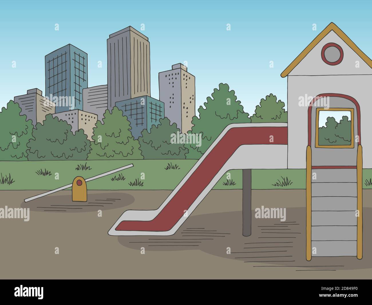 Playground graphic color landscape Stock Vector Images - Alamy