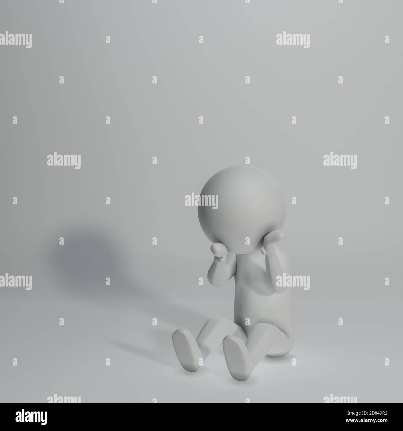 stick man isolated on white background 3d illustration Stock Photo - Alamy