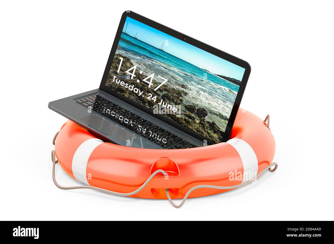 Service and repair of laptop, 3D rendering isolated on white background ...