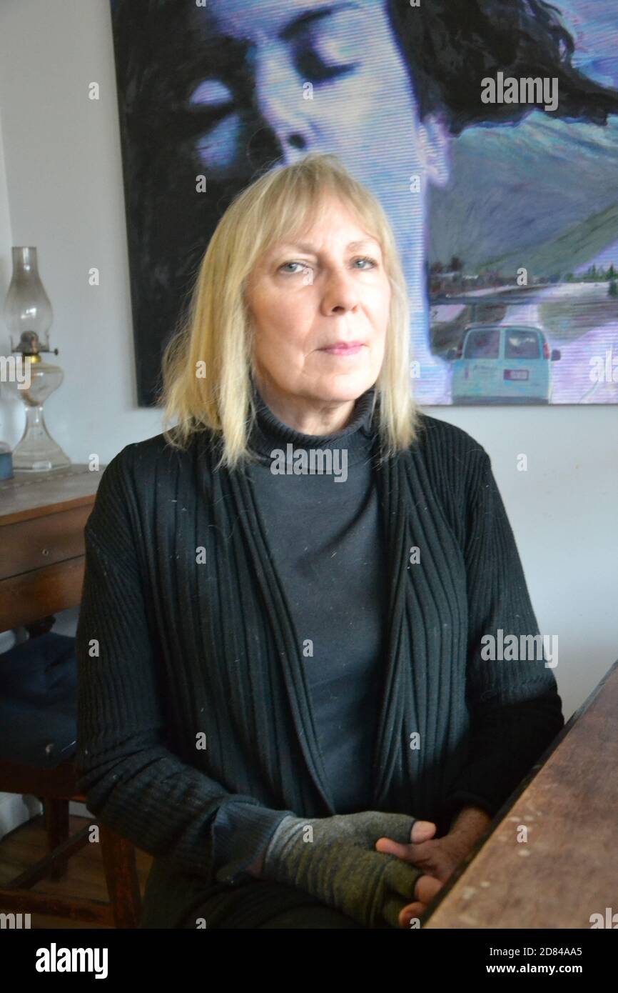 Toronto artist Rae Johnson at her Toronto home in 2018 with her ...