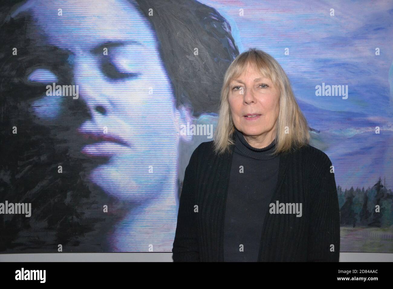 Toronto artist Rae Johnson at her Toronto home in 2018 with her ...