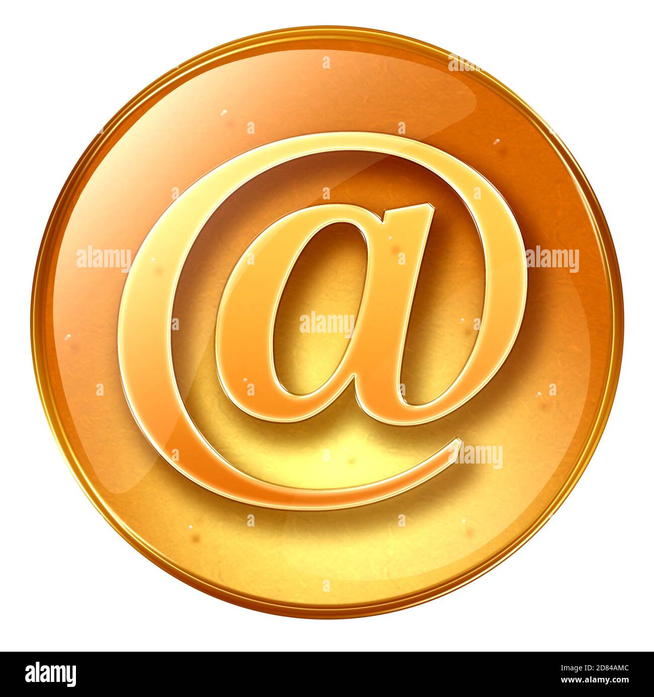 email symbol yellow, isolated on white background Stock Photo - Alamy