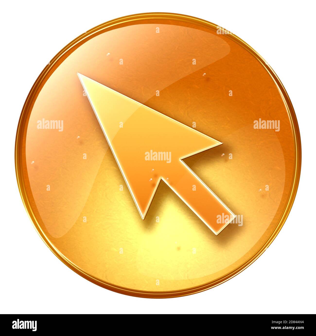 Cursor icon yellow, isolated on white background Stock Photo - Alamy
