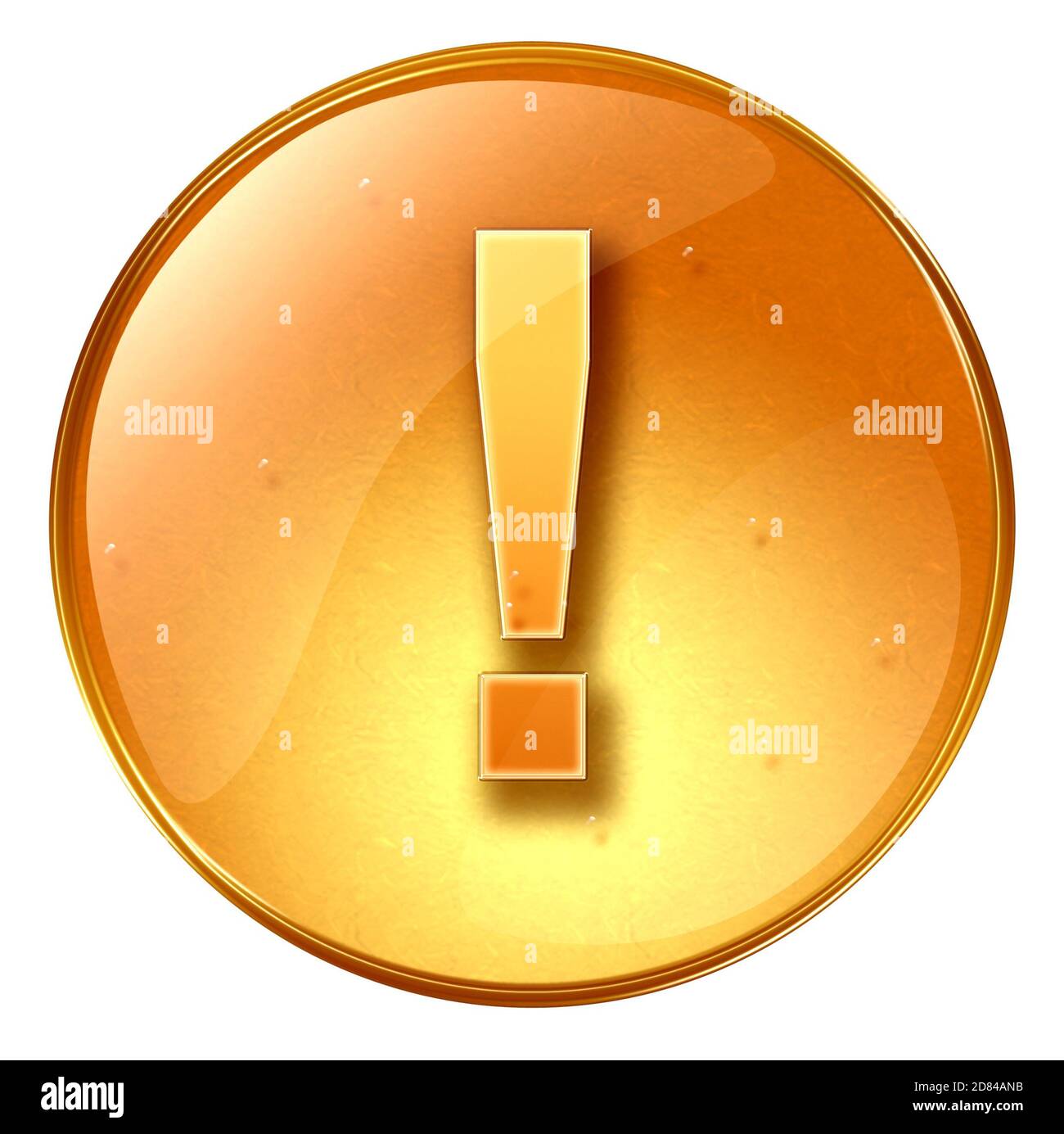 Exclamation symbol icon yellow, isolated on white background Stock ...
