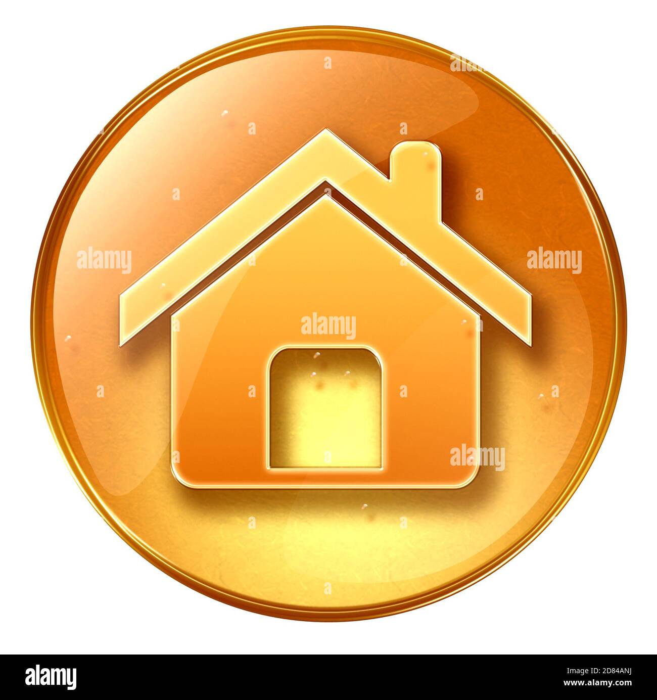 home icon yellow, isolated on white background Stock Photo - Alamy