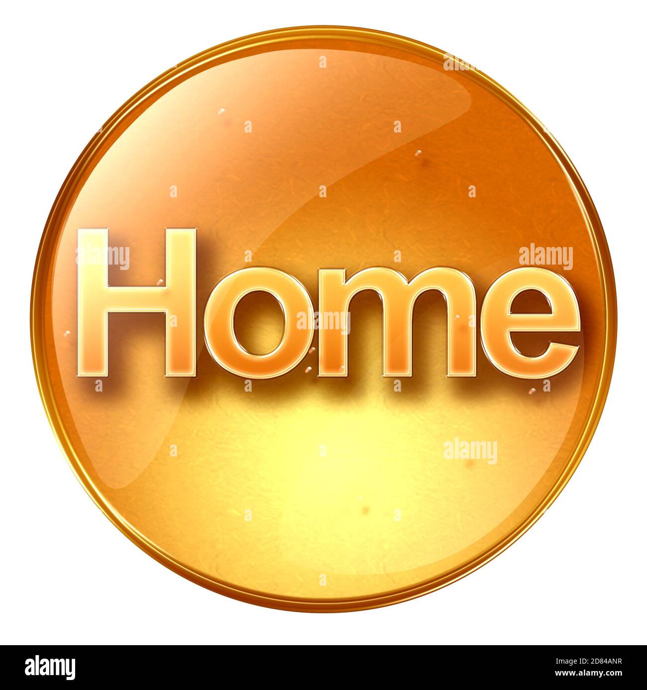 Home icon yellow, isolated on white background Stock Photo - Alamy