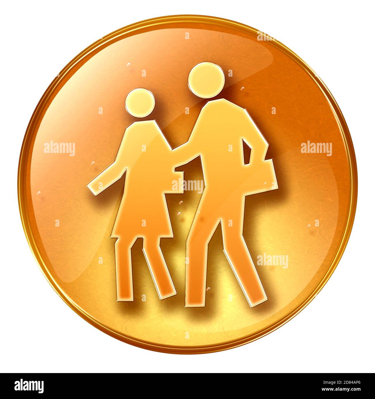 people icon yellow, isolated on white background Stock Photo - Alamy