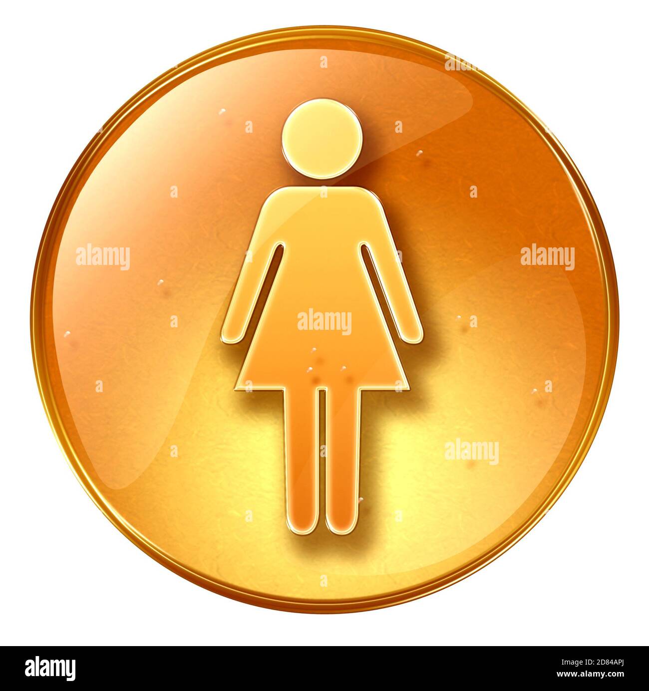 woman icon yellow, isolated on white background Stock Photo - Alamy