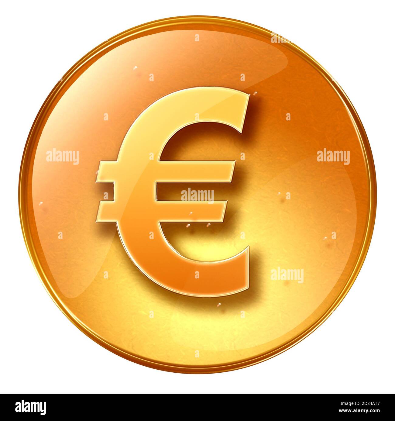 Euro icon yellow, isolated on white background Stock Photo - Alamy