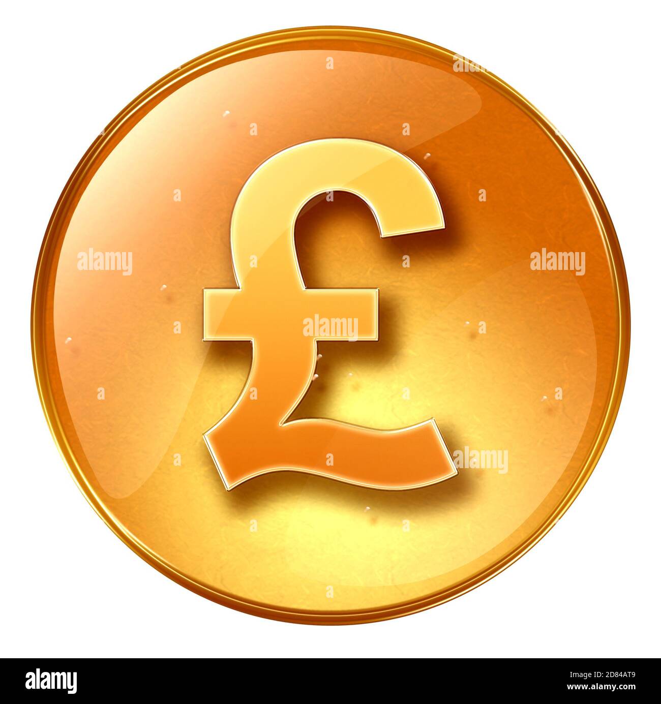 Pound icon yellow, isolated on white background Stock Photo - Alamy