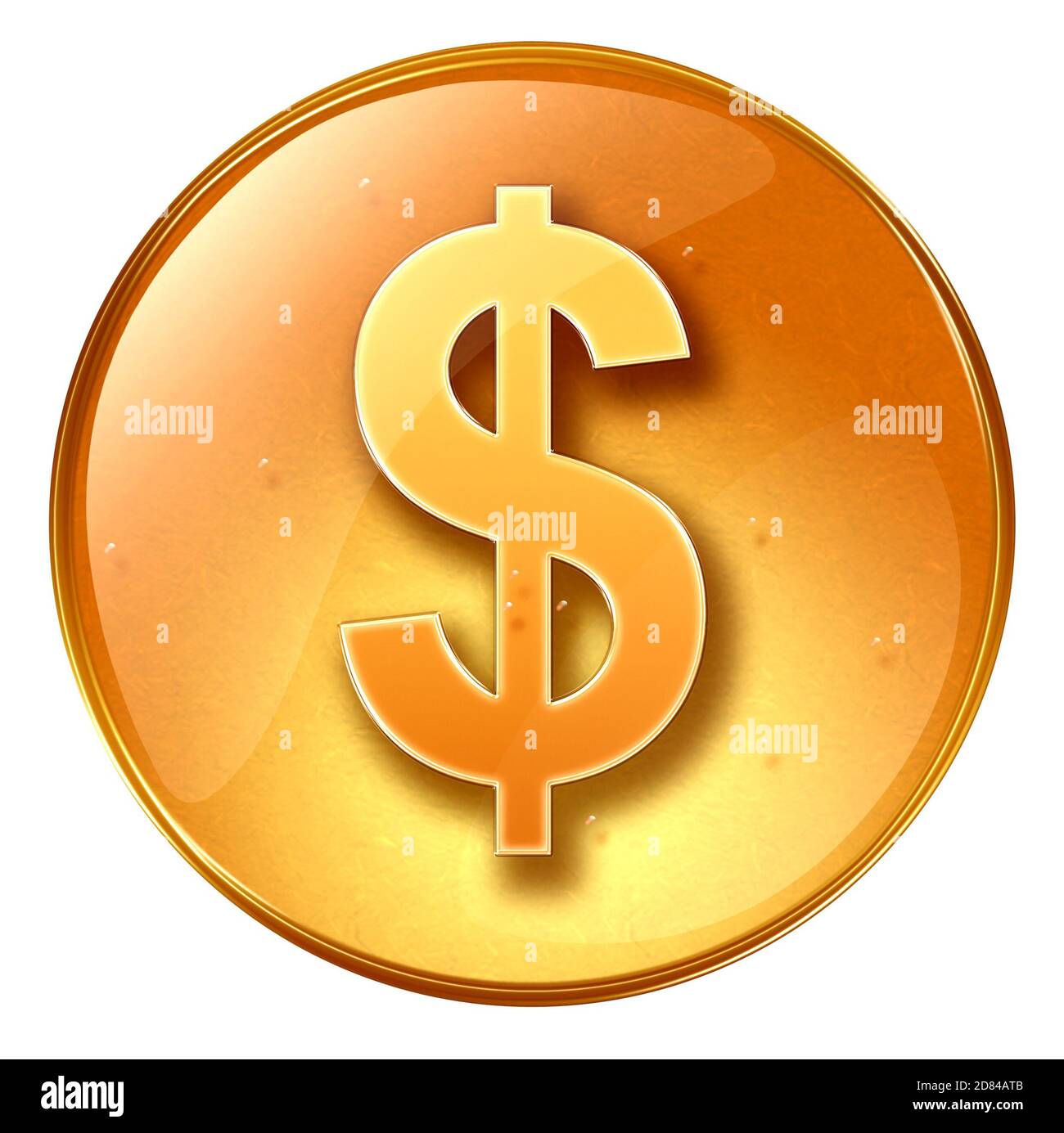 button dollar icon yellow, isolated on white background Stock Photo - Alamy