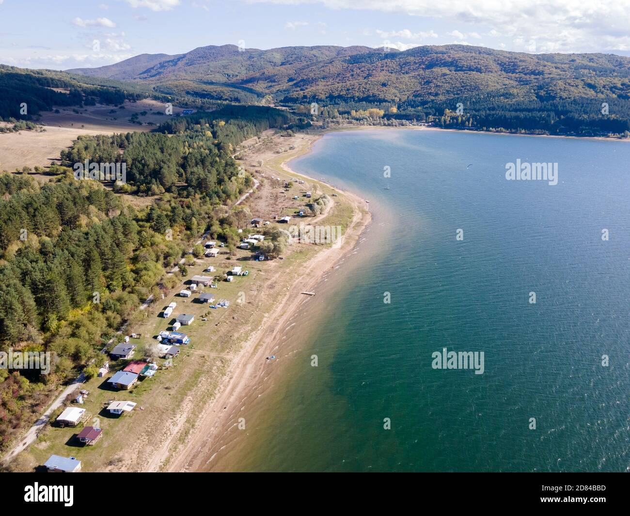 Aerial view of Iskar Reservoir near city of Sofia, Bulgaria Stock Photo ...