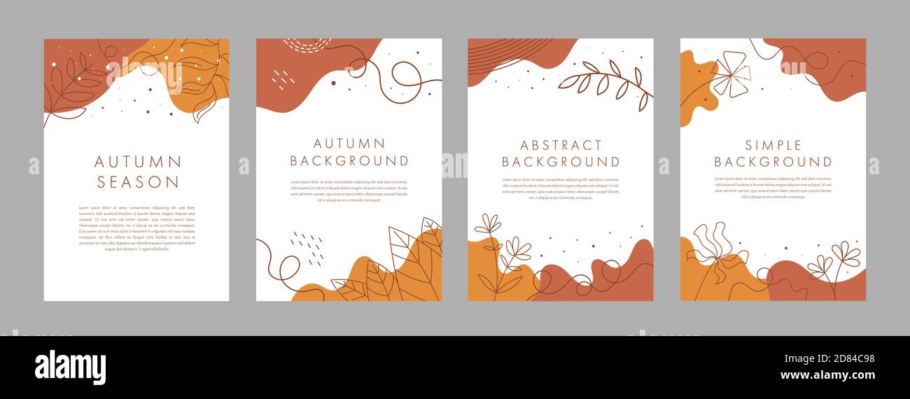 Set of abstract creative artistic templates with autumn concept ...