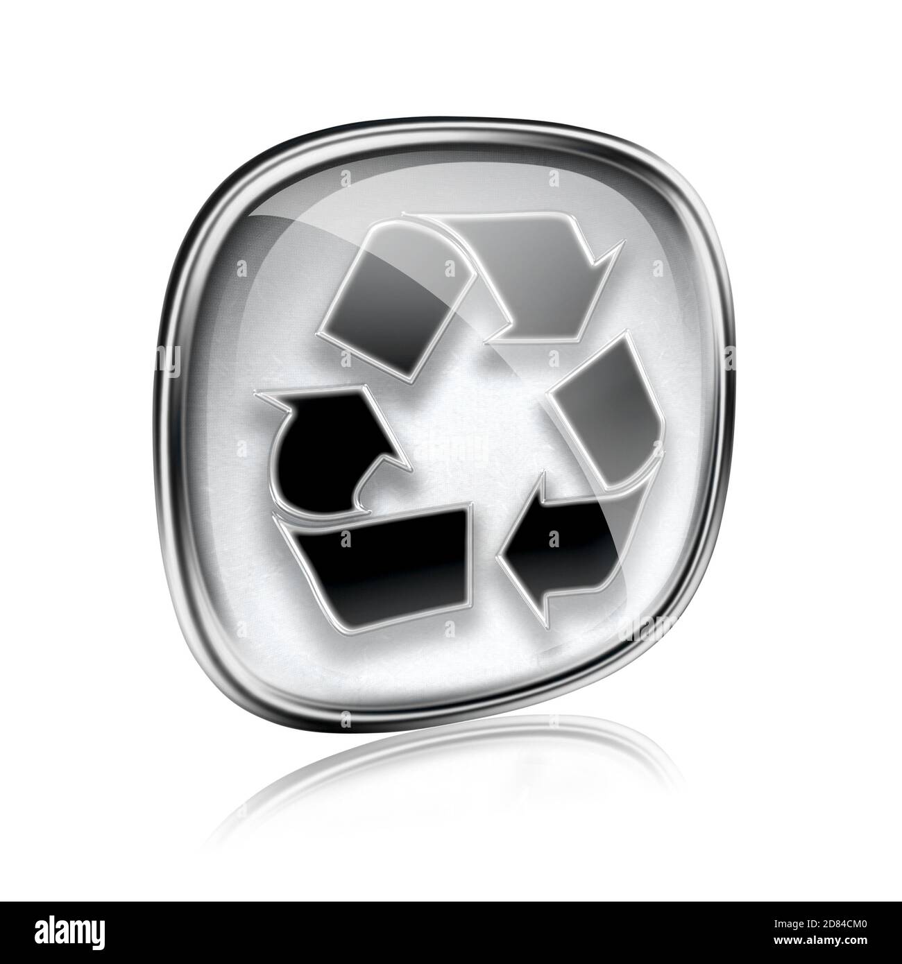 Recycling symbol icon grey glass, isolated on white background Stock ...