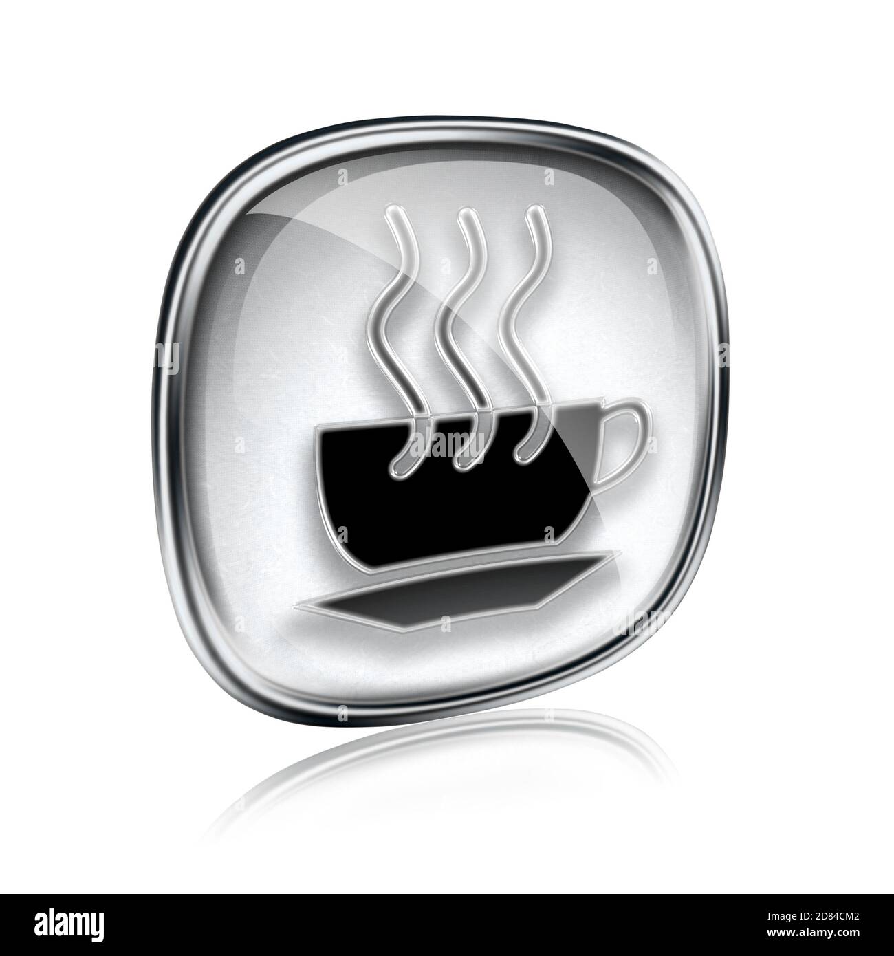 coffee cup icon grey glass, isolated on white background Stock Photo ...