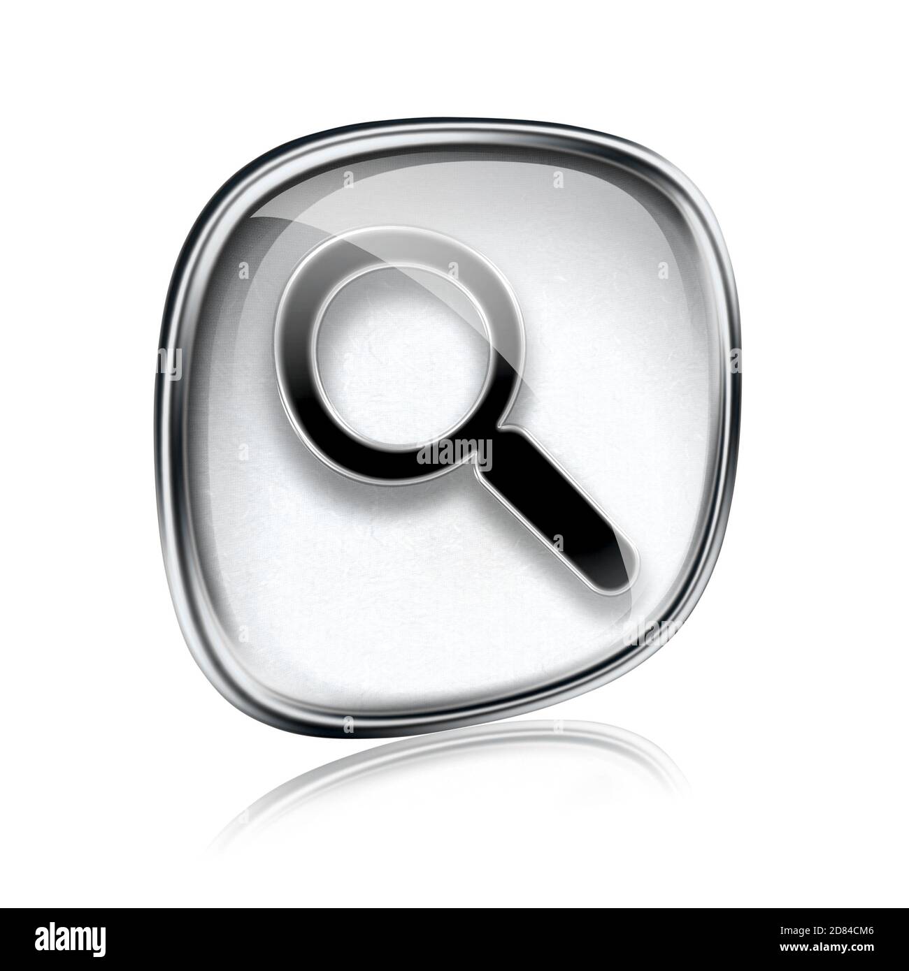 magnifier icon blue glass, isolated on white background Stock Photo - Alamy