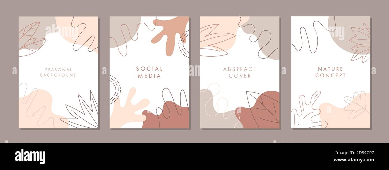 Set of abstract creative artistic templates with autumn concept ...