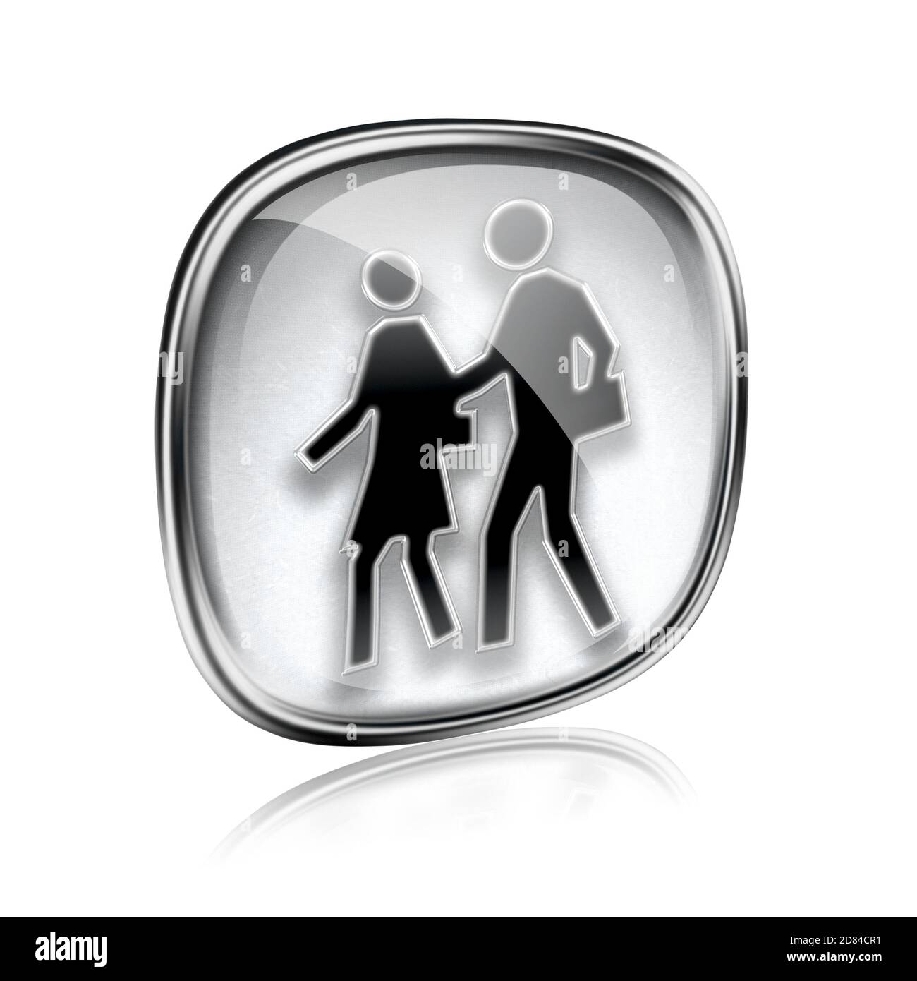 people icon grey glass, isolated on white background Stock Photo - Alamy