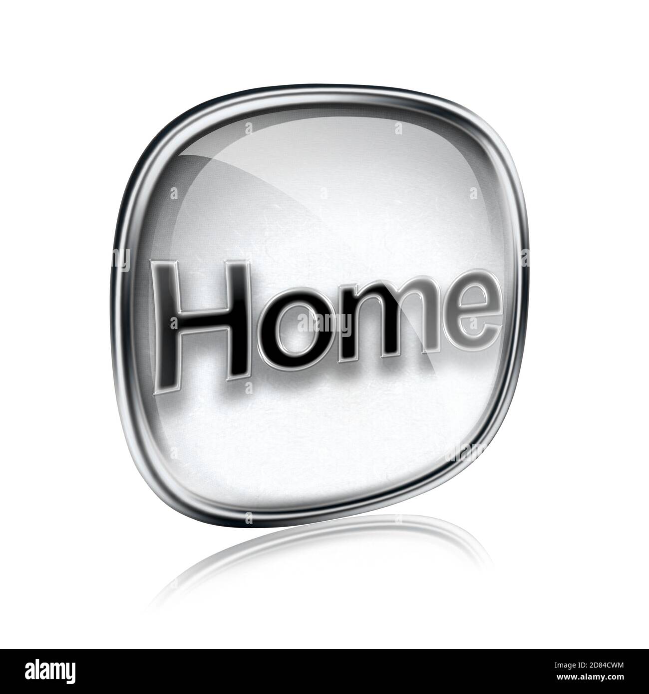 home icon grey glass, isolated on white background Stock Photo - Alamy
