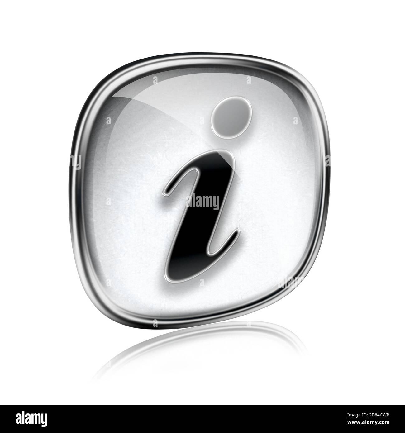information icon grey glass, isolated on white background Stock Photo ...