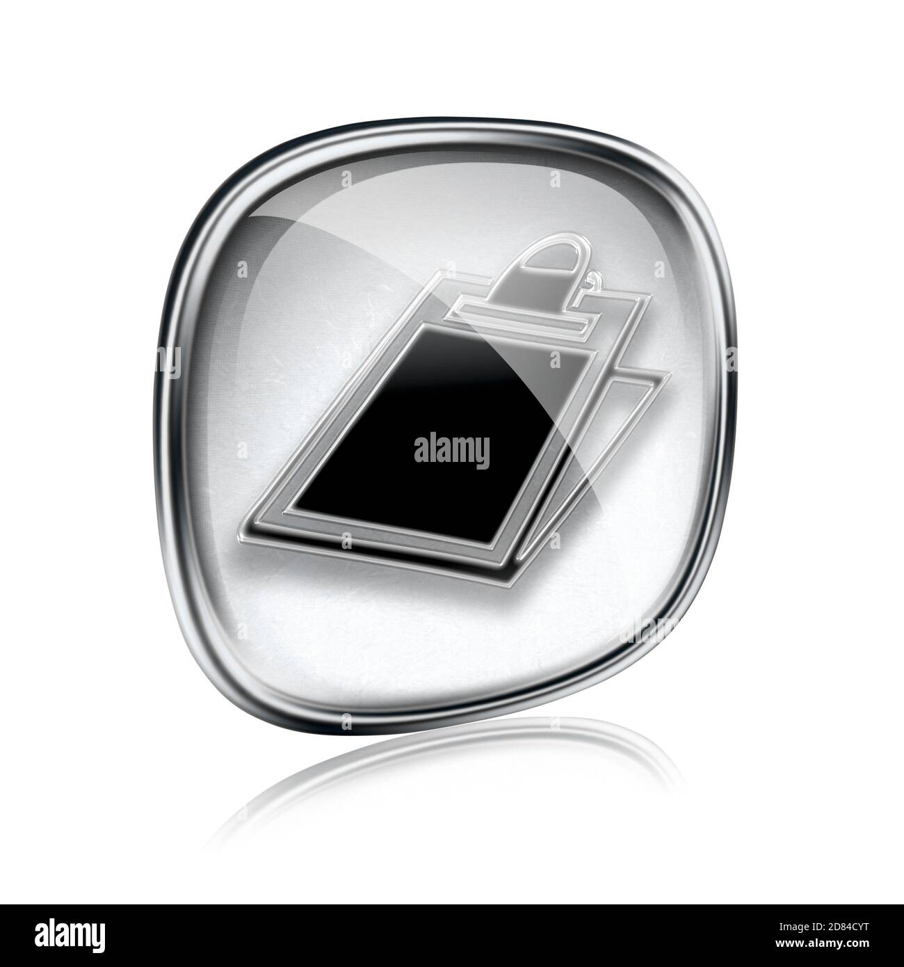 table icon grey glass, isolated on white background Stock Photo - Alamy