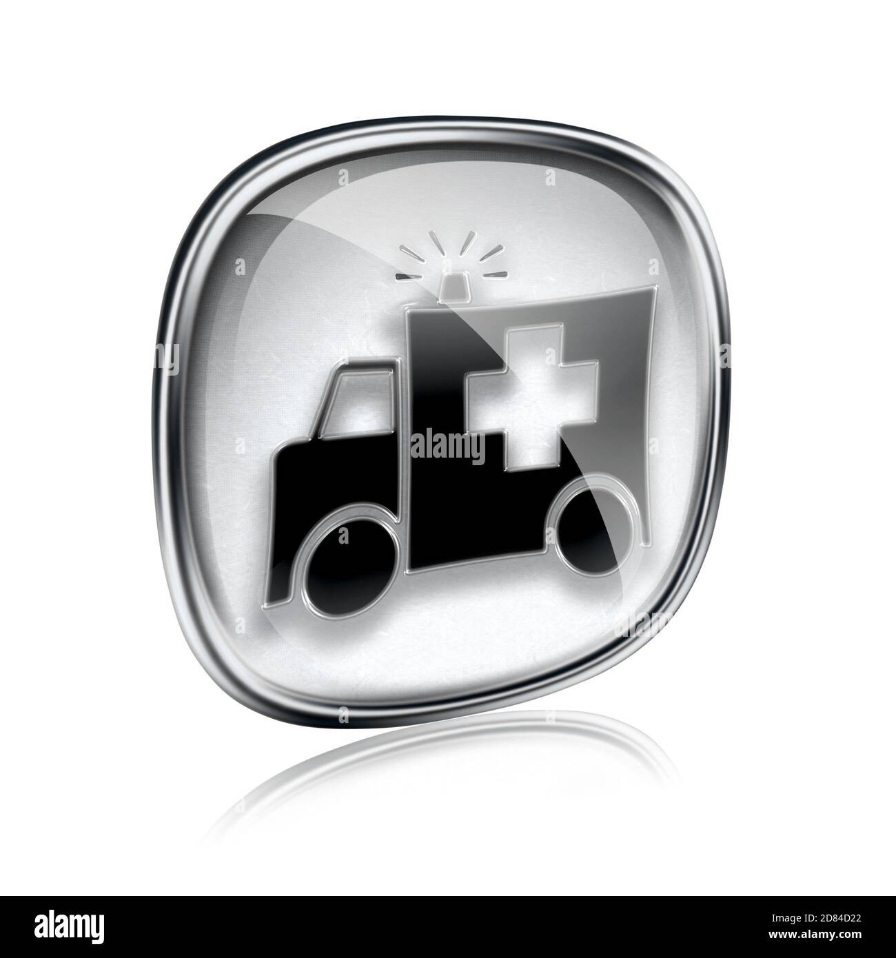 First aid icon grey glass, isolated on white background Stock Photo - Alamy